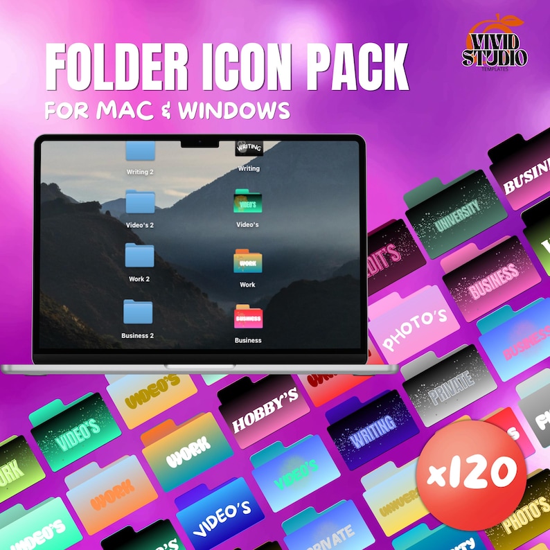 120 Elegant Customizable Folder Icons for Mac & Windows Desktops ...