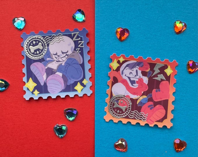 UNDERTALE Sans & Papyrus Foil Stamp Stickers (1.57" X 1.57") - Etsy