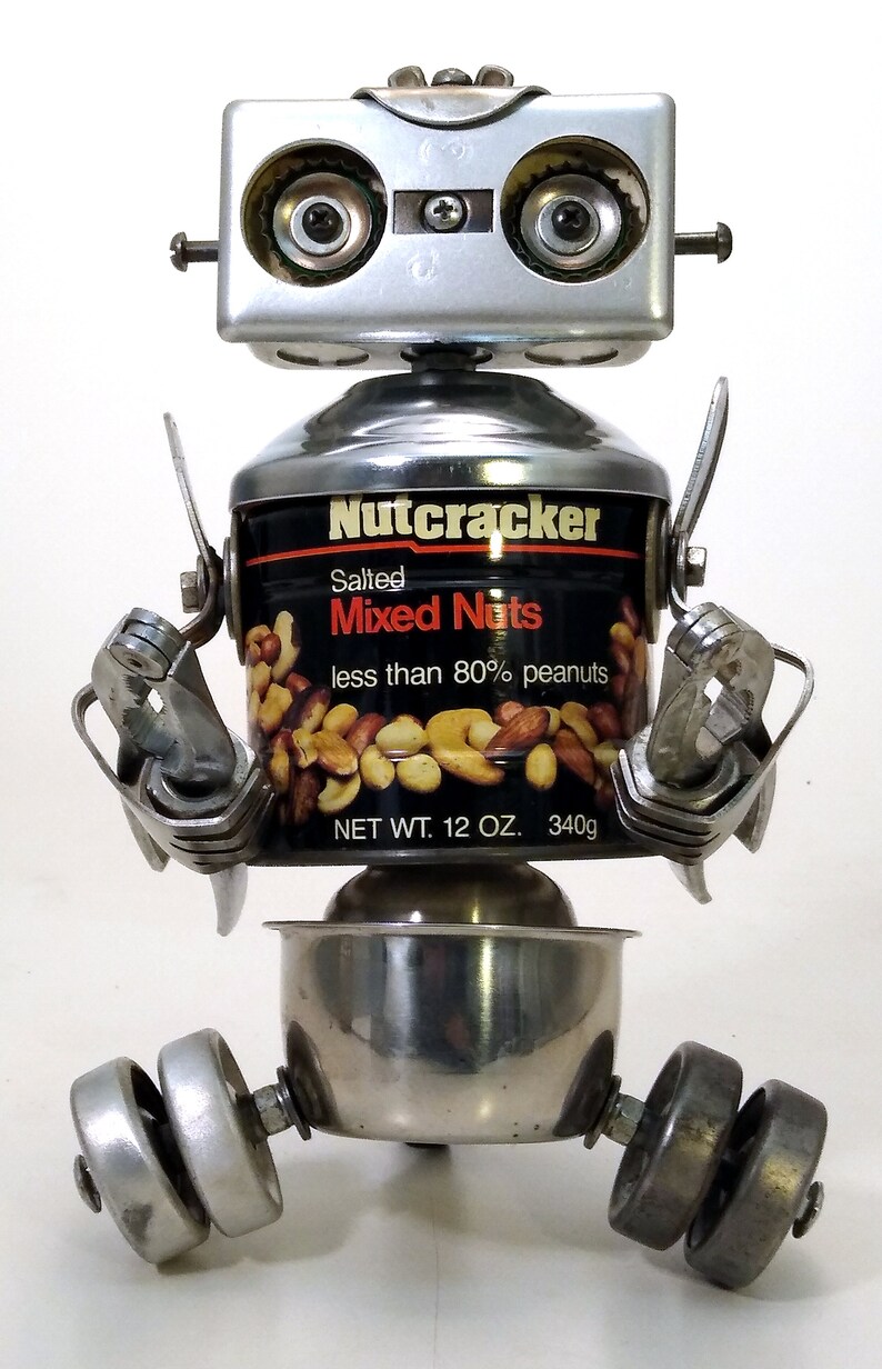 Nut Cracker Roll-x Steampunk Assemblage Robot Sculpture With 2 Nut ...