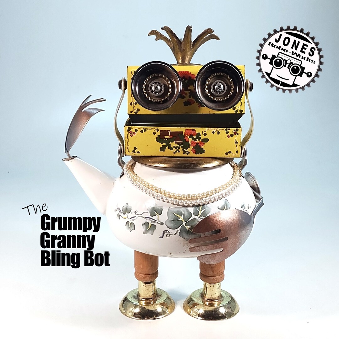 The No Nonsense Grumpy Granny Bling Bot Steampunk Assemblage Robot ...