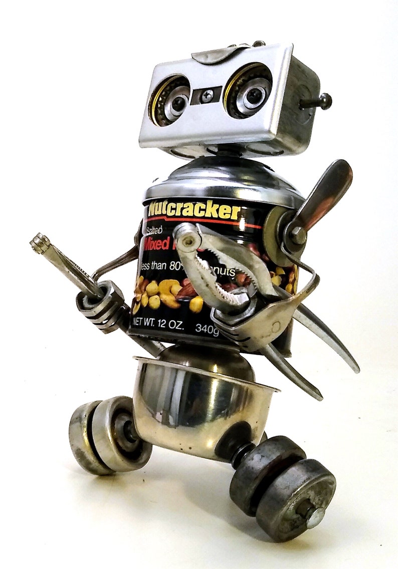 Nut Cracker Roll-x Steampunk Assemblage Robot Sculpture With 2 Nut ...