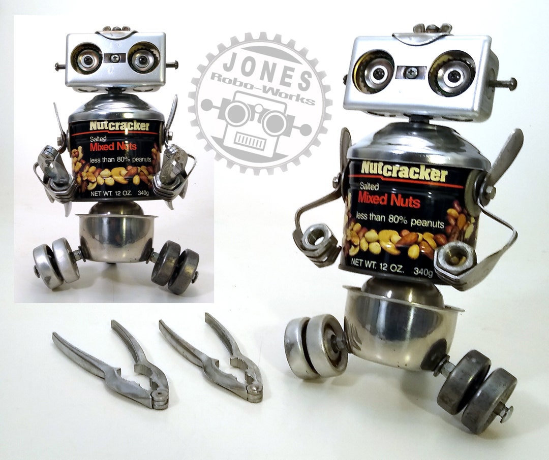 Nut Cracker Roll-x Steampunk Assemblage Robot Sculpture With 2 Nut ...