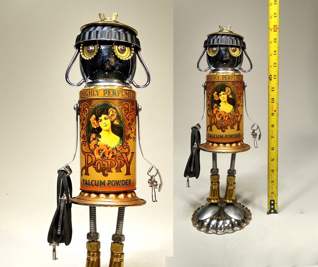 Colorful Classy Poppy Bling Bot Steampunk Assemblage Robot Sculpture - Etsy