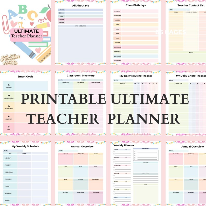 Ultimate Teacher Planner | Printable Classroom Organizer PDF | Lesson ...