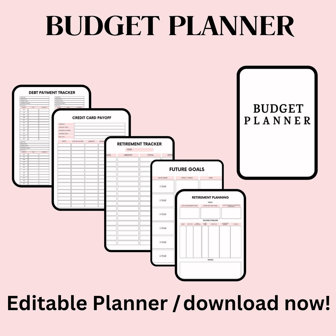 Editable Budget Planner | Printable Monthly Expense Tracker | Digital ...