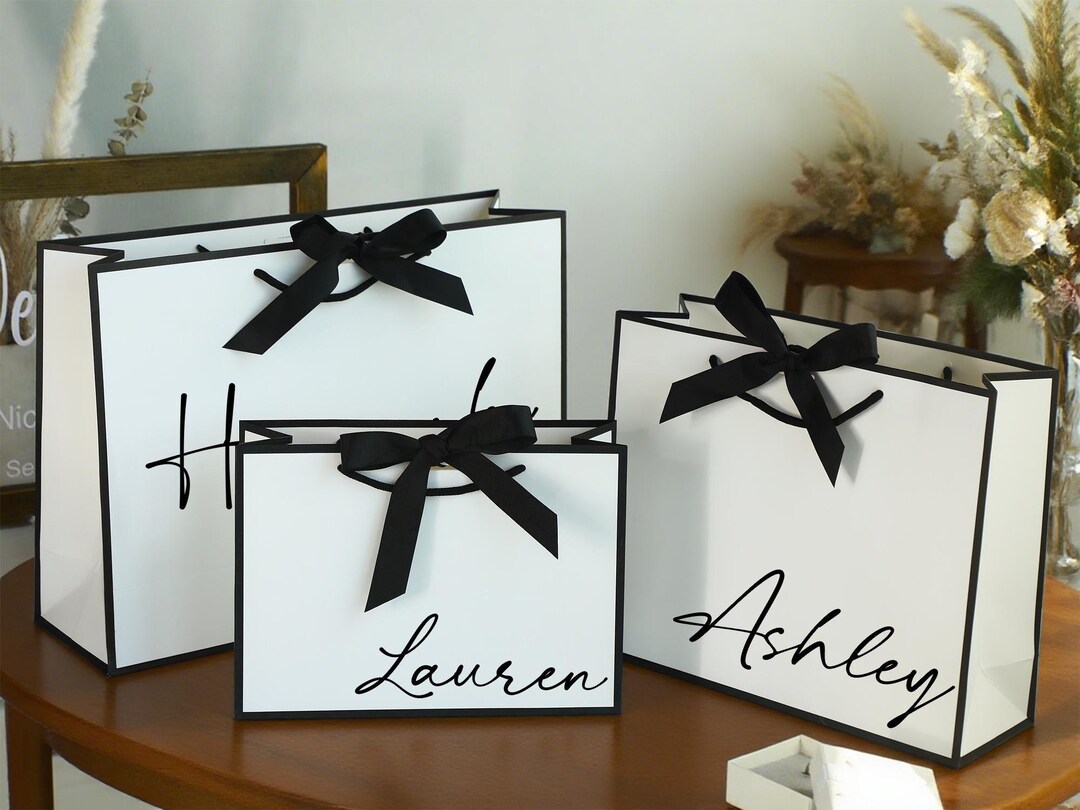 Custom Name Gift Bags, Wedding Gift Bags, Bridesmaid Gift Bags, Thank ...