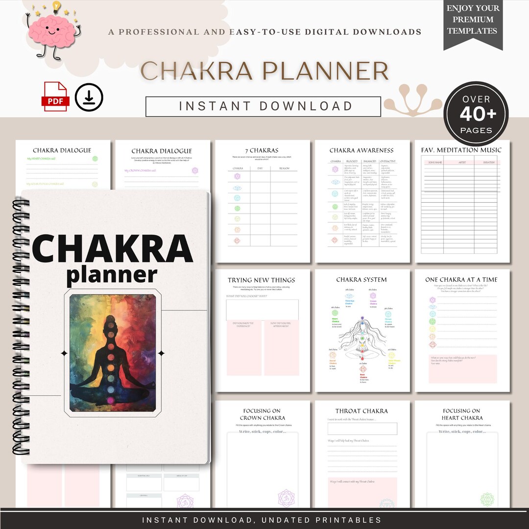 Printable Chakra Planner, Spirituality Planner Digital, Awakening ...