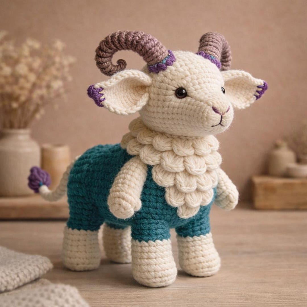 Velvet Ram Amigurumi Crochet Pattern | Intermediate Skill (PDF Pattern ...