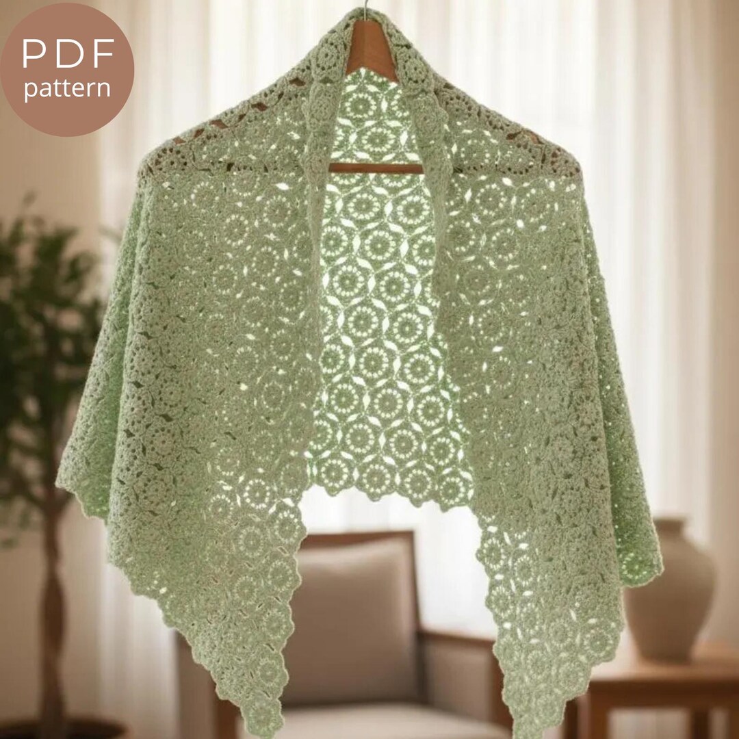 Lace Flower Crochet Shoulder Shrug Pattern – Easy Motif (PDF Download ...