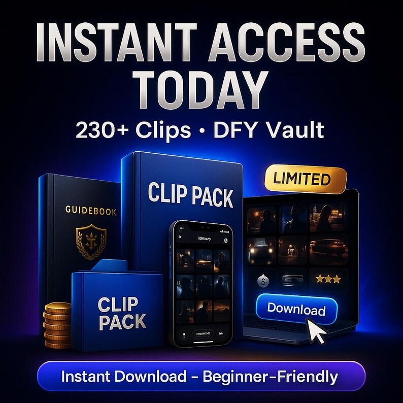 Noir Luxury Clip Vault – 230+ Faceless Viral Reels Pack, Cinematic Pre ...