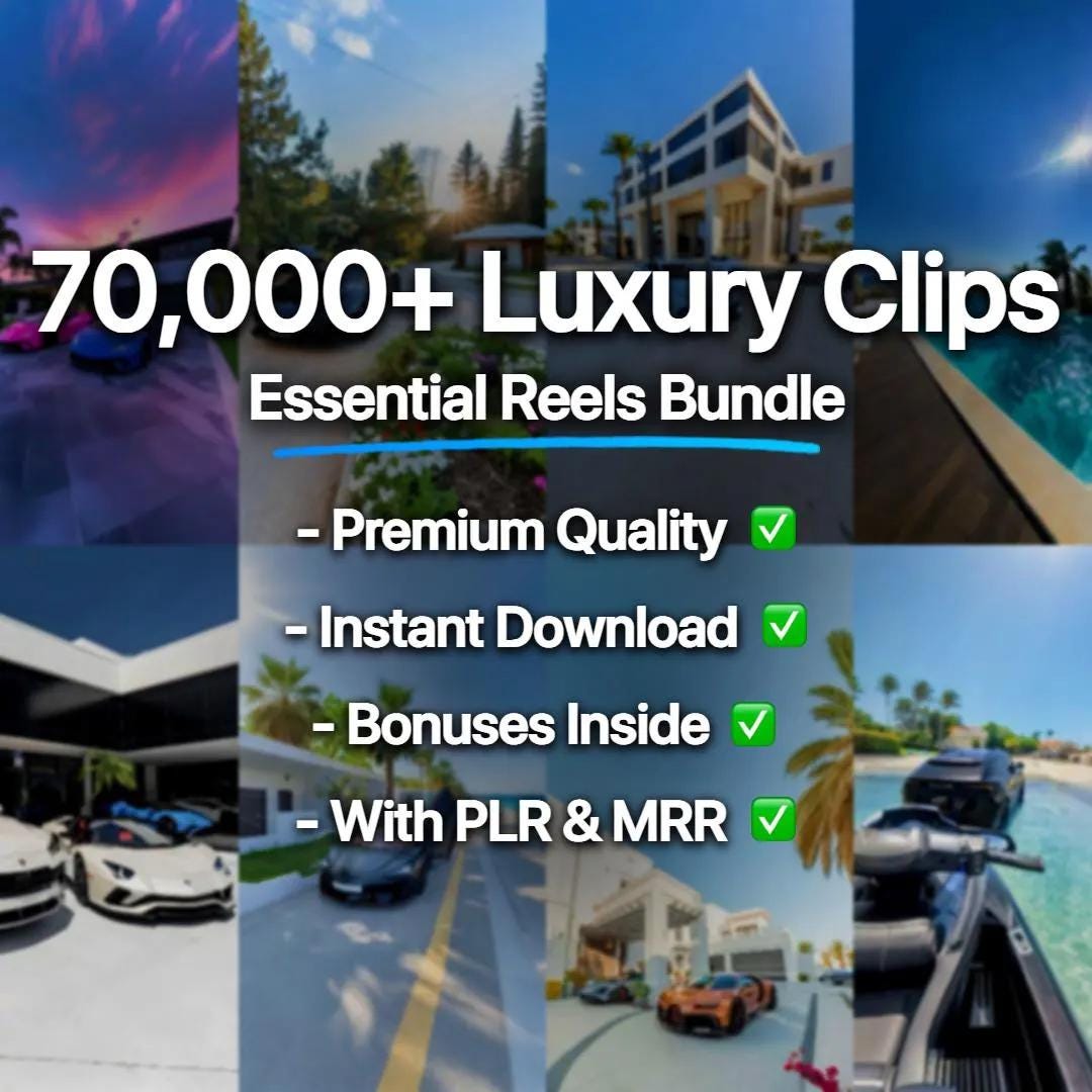 70,000+ Viral Luxury Lifestyle Reels Pack | Cars, Yachts, Jets ...