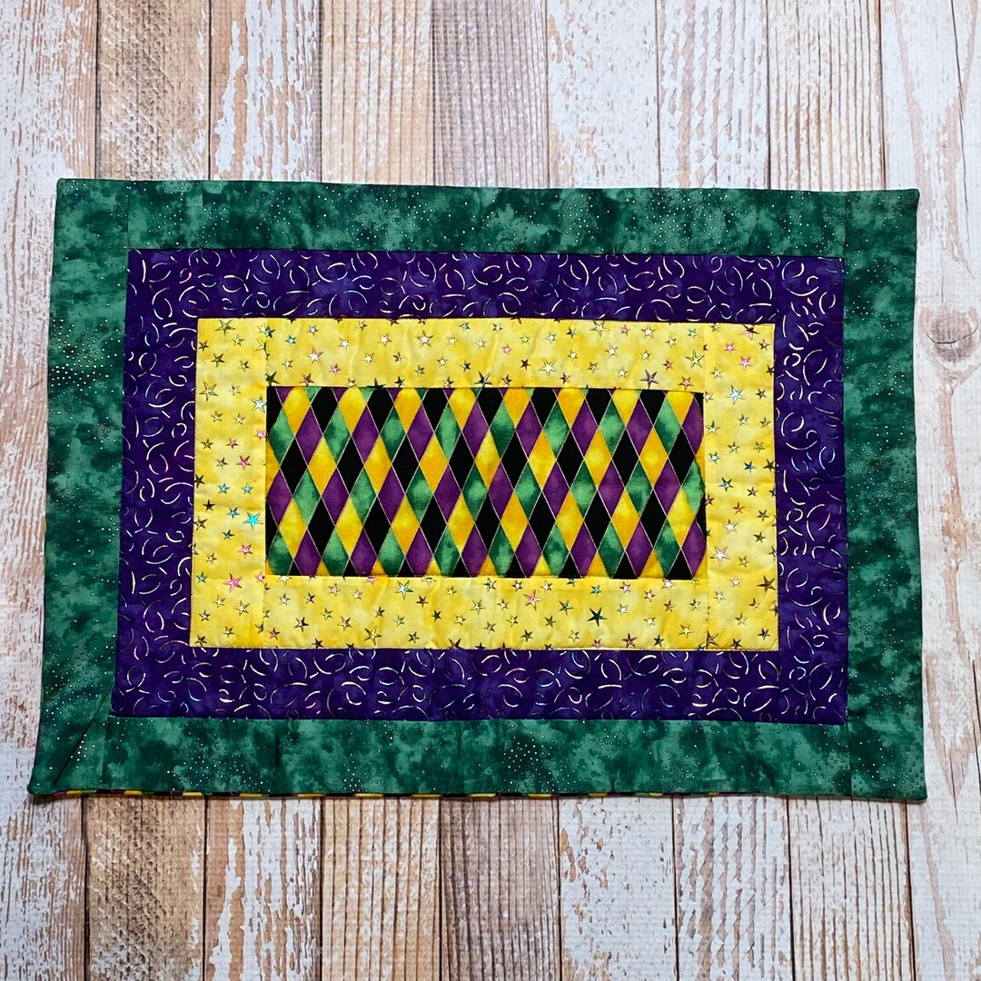 Handmade Quilted Reversible Mardi Gras Placemats (set of 6) - Etsy