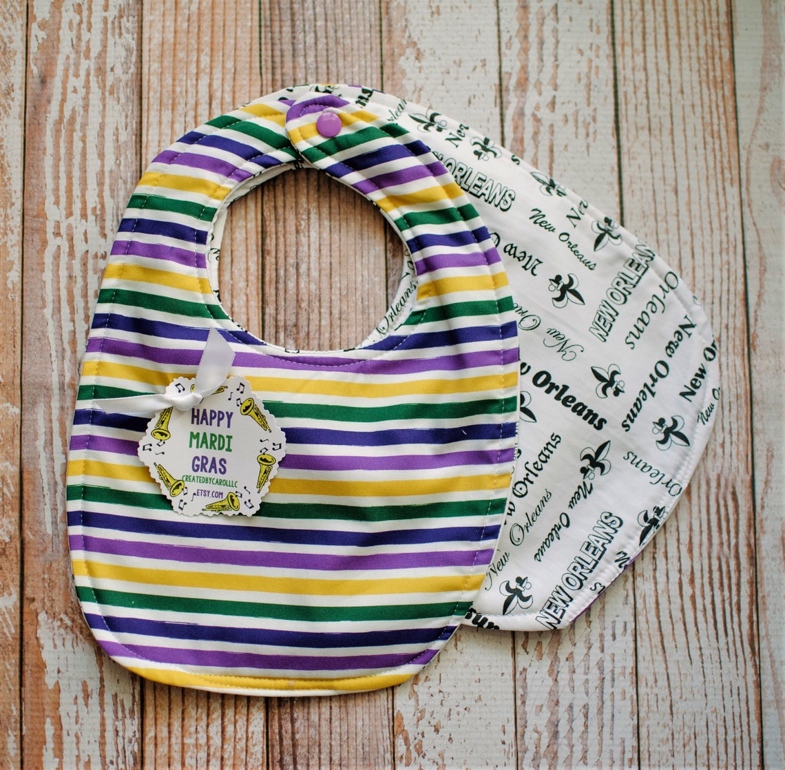 Mardi Gras Reversible Bib: Five Choices to Pick From - Etsy