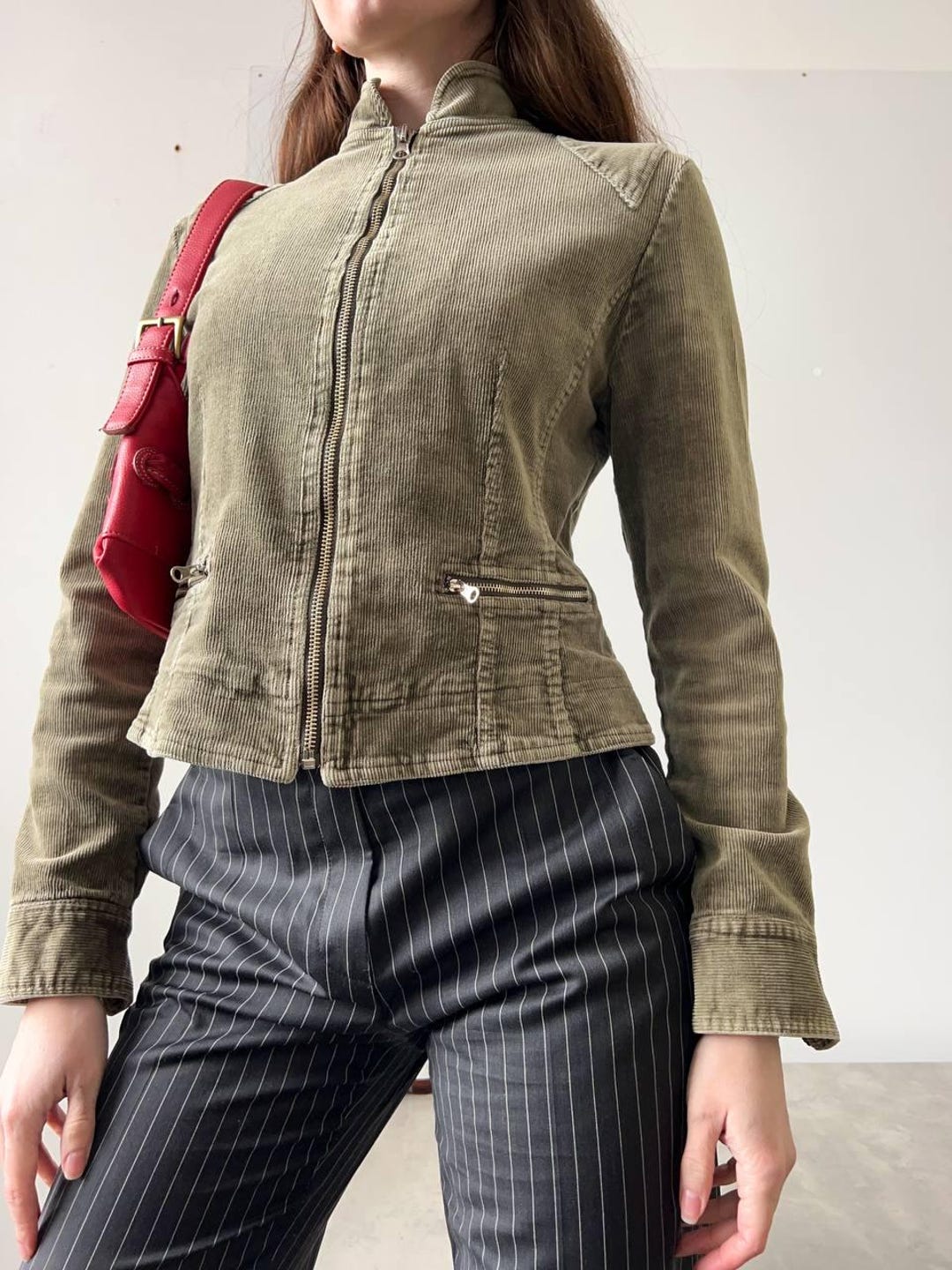 Vintage Green Velvel Cropped Zip Jacket, Blazer, Avantgarde, 00s - Etsy
