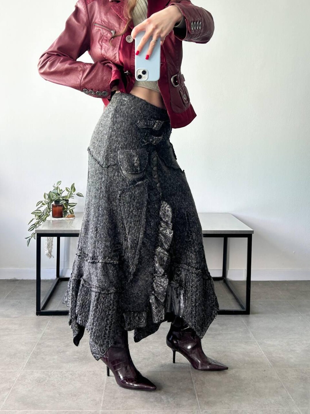 Juju & Christine Knit Wool Asymmetrical Maxi Skirt Avant Garde - Etsy
