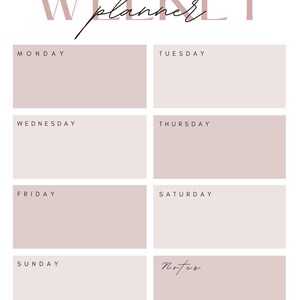 Digital Weekly Planner Template - Etsy