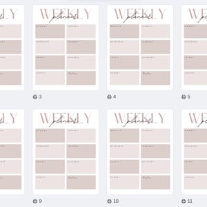 Digital Weekly Planner Template - Etsy