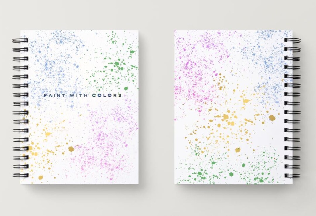 Paint Splatter Notebook Cover Design - Etsy