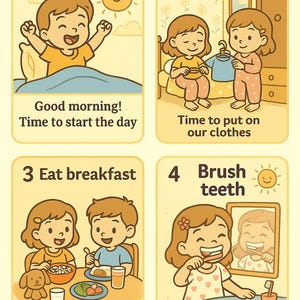 Daily Routine Cards for Kids – 20 Printable Flashcards – 5x7 Inch ...