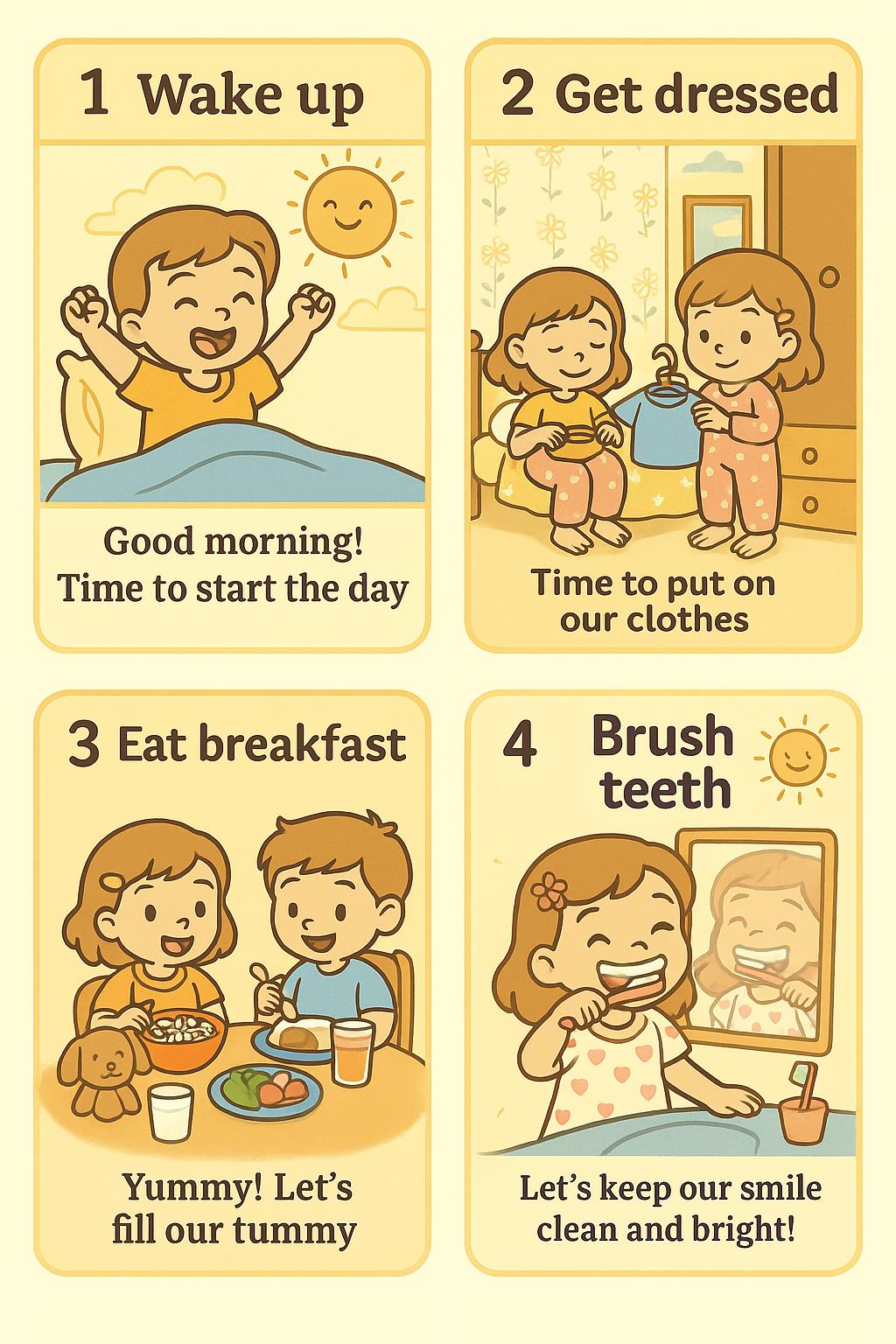 Daily Routine Cards for Kids – 20 Printable Flashcards – 5x7 Inch ...