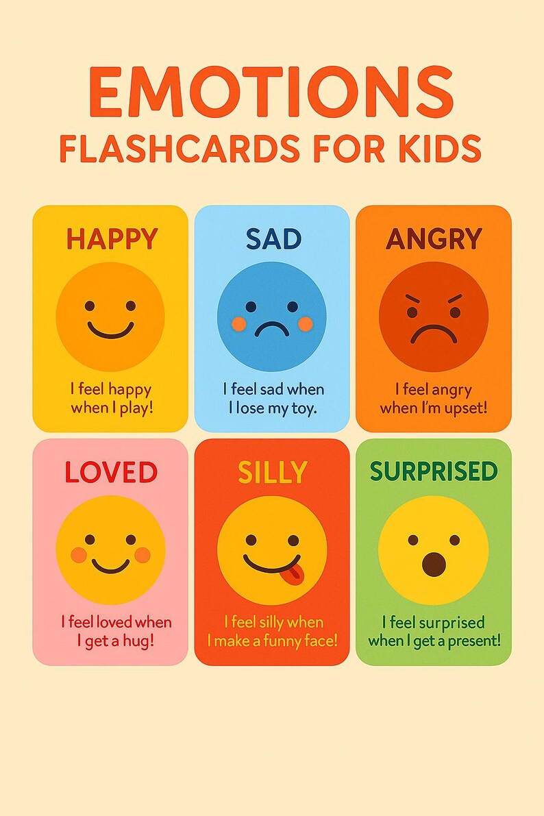 Feelings Flashcards for Kids – 20 Printable Emotion Cards for Toddlers ...
