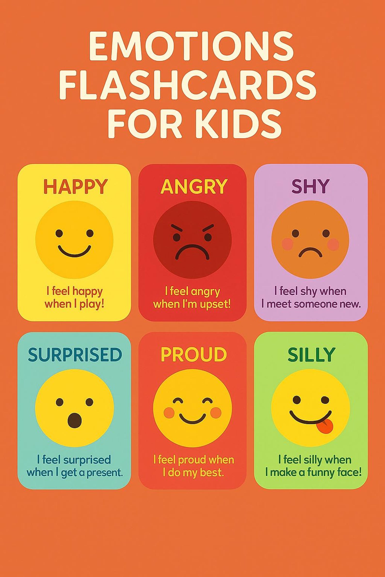 Feelings Flashcards for Kids – 20 Printable Emotion Cards for Toddlers ...