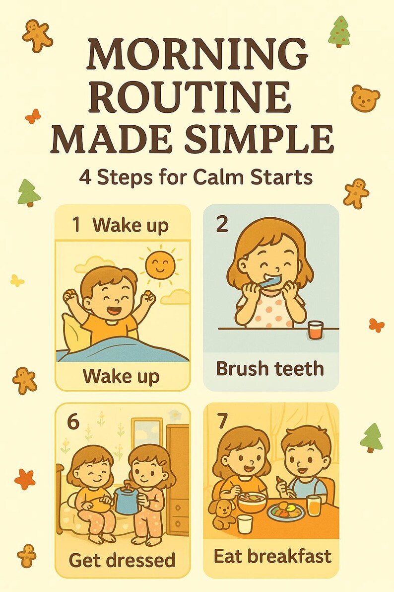 Daily Routine Cards for Kids – 20 Printable Flashcards – 5x7 Inch ...