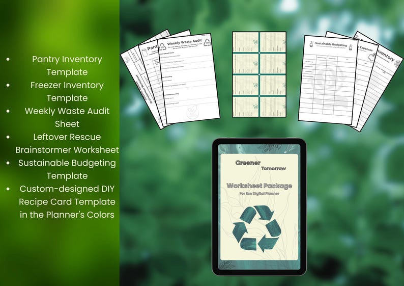 Printable Worksheet Bundle for Sustainable Lifestyle - Etsy