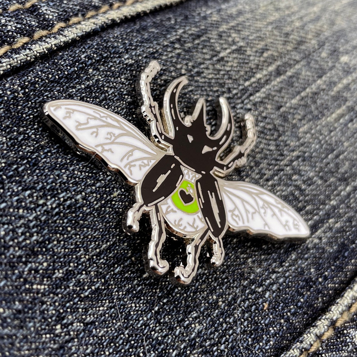 Eyeball Beetle Enamel Pin - Etsy