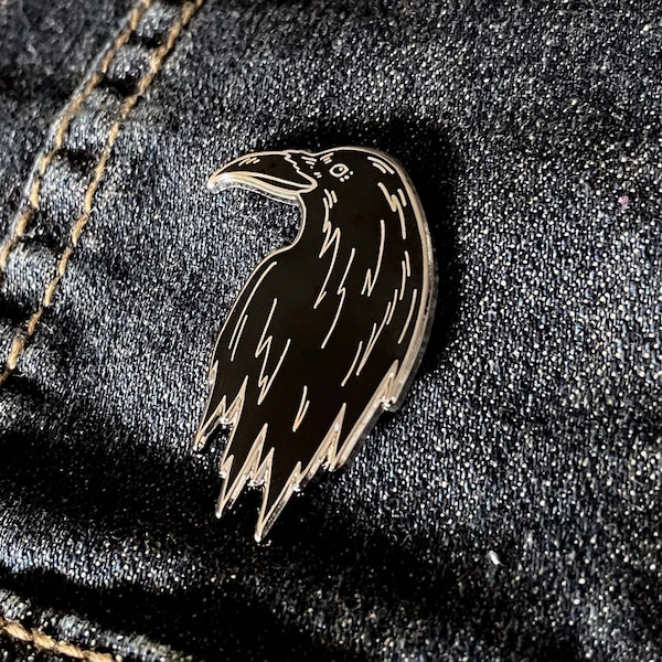 Raven Enamel Pin - Etsy