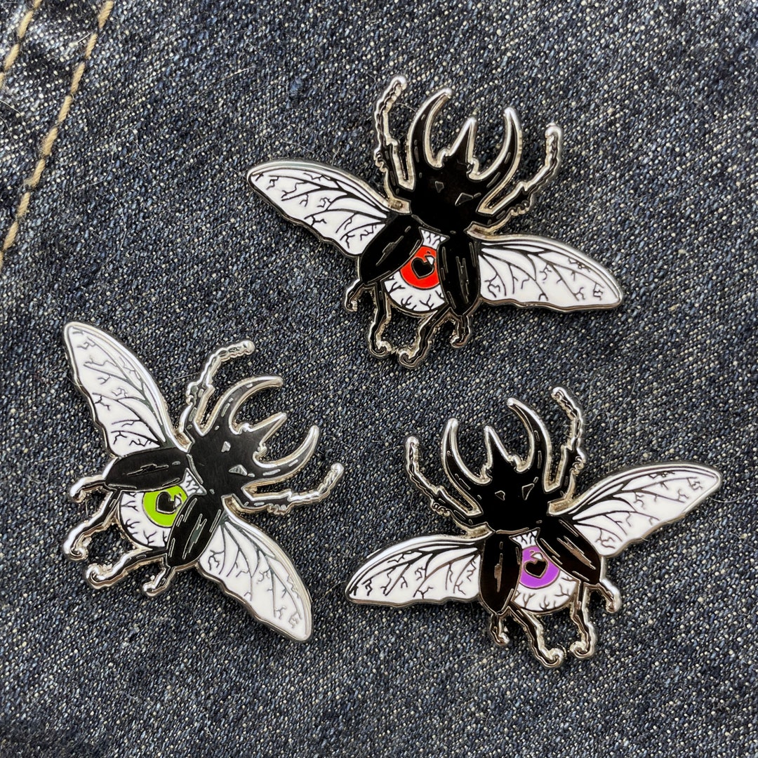 Eyeball Beetle Enamel Pin - Etsy