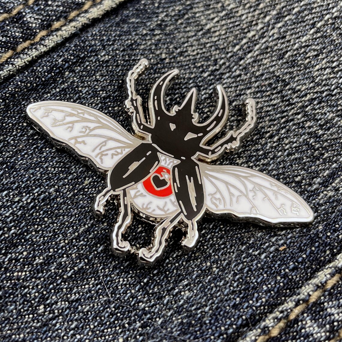 Eyeball Beetle Enamel Pin - Etsy