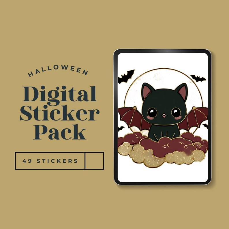 Kawaii Chibi Halloween Stickers Witches, Ghosts, Bats (digital Download ...