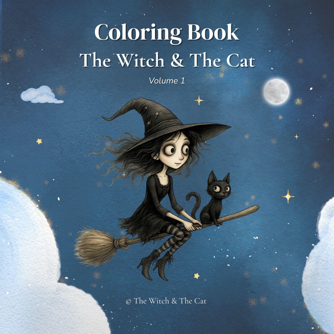 Coloring Book - the Witch and the Cat - Volume 1 | Printable Magical ...