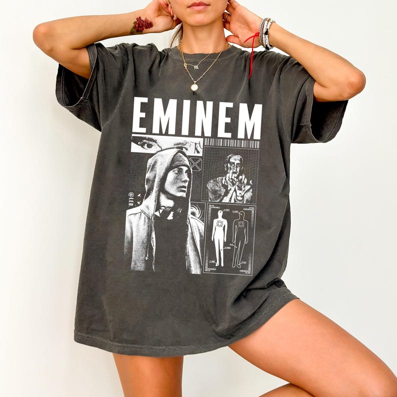 Retro 90's Eminem PNG File , Eminem Rapper Homage Graphic Shirt Design ...