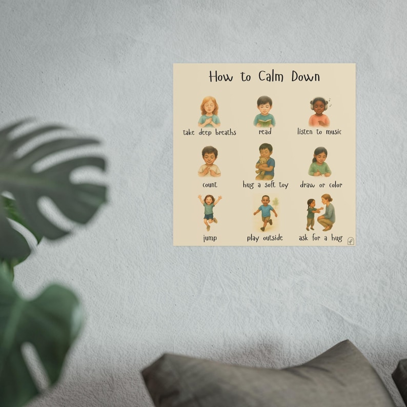 Calming Techniques Poster for Kids - Realistic Emotional Awareness Tool ...