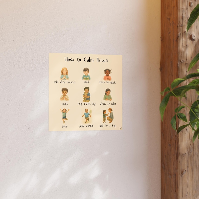 Calming Techniques Poster for Kids - Realistic Emotional Awareness Tool ...