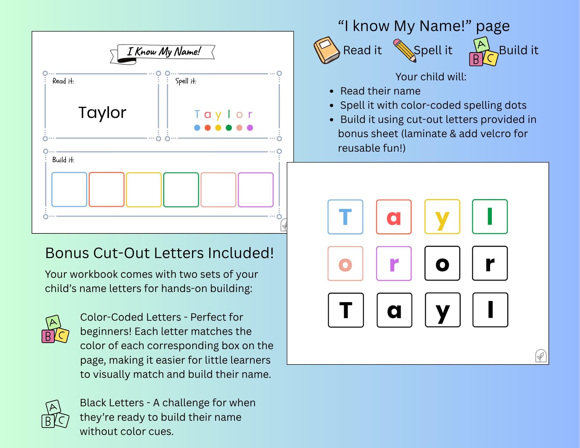 Personalized Name Workbook for Kids | Custom Name Tracing Pages | Name ...