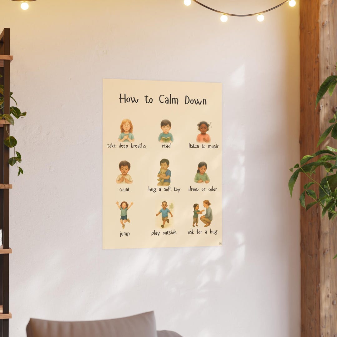 Calming Techniques Poster for Kids - Realistic Emotional Awareness Tool ...