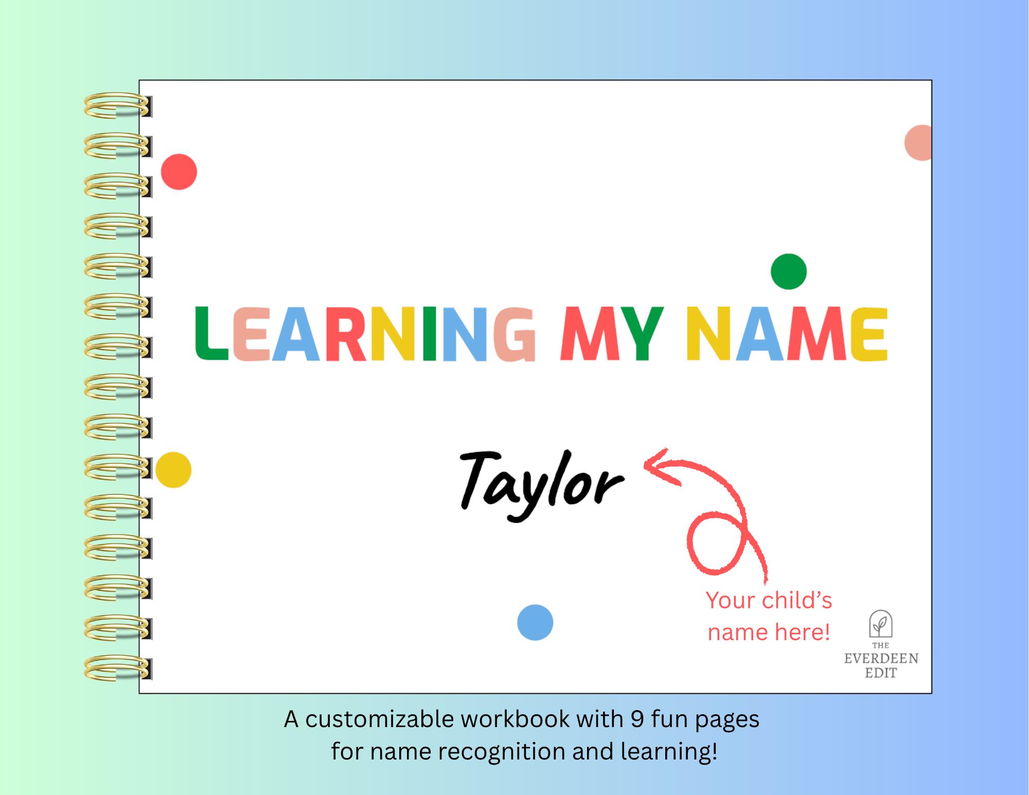 Personalized Name Workbook for Kids | Custom Name Tracing Pages | Name ...