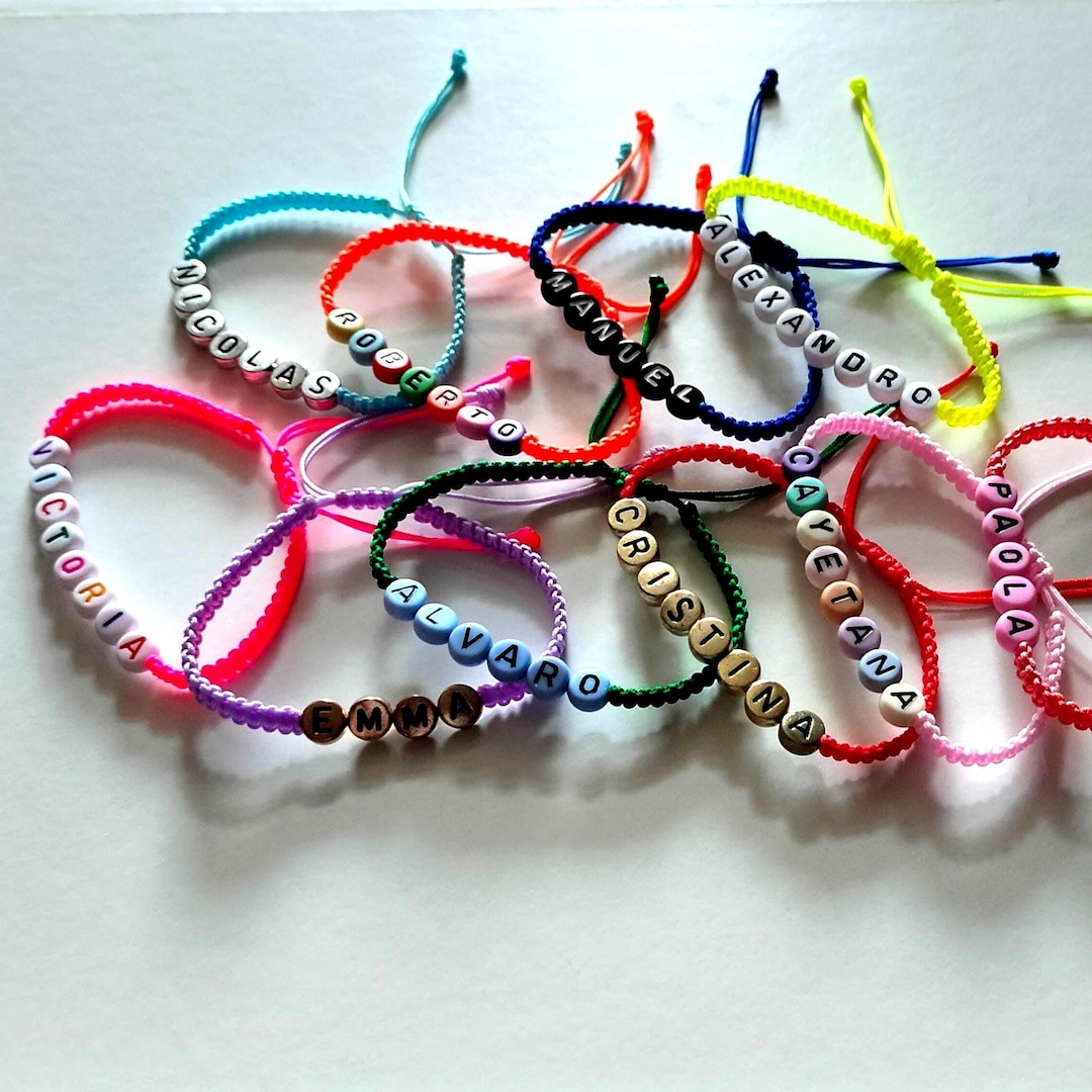 Personalized Macrame Bracelet With Name, Initial, or Date • Handmade ...