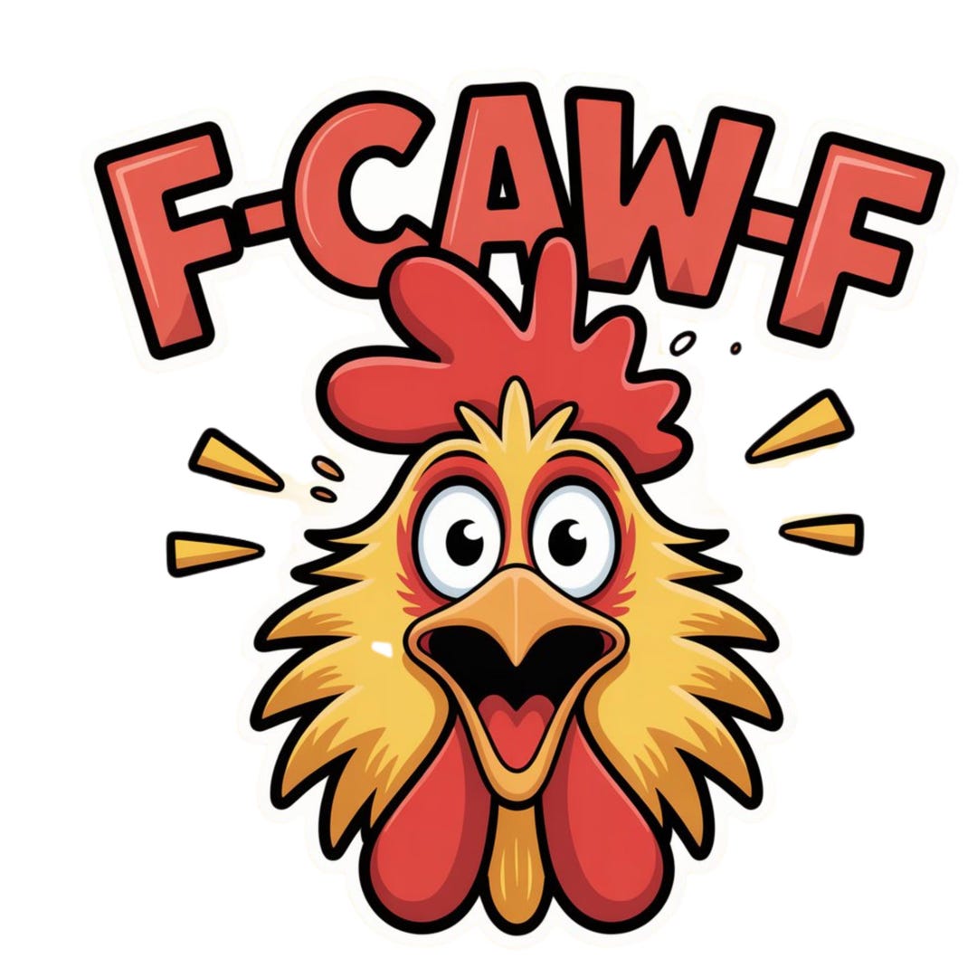 Poulet drôle F-Caw-F PNG | Clipart Meme coq qui crie | Art numérique ...