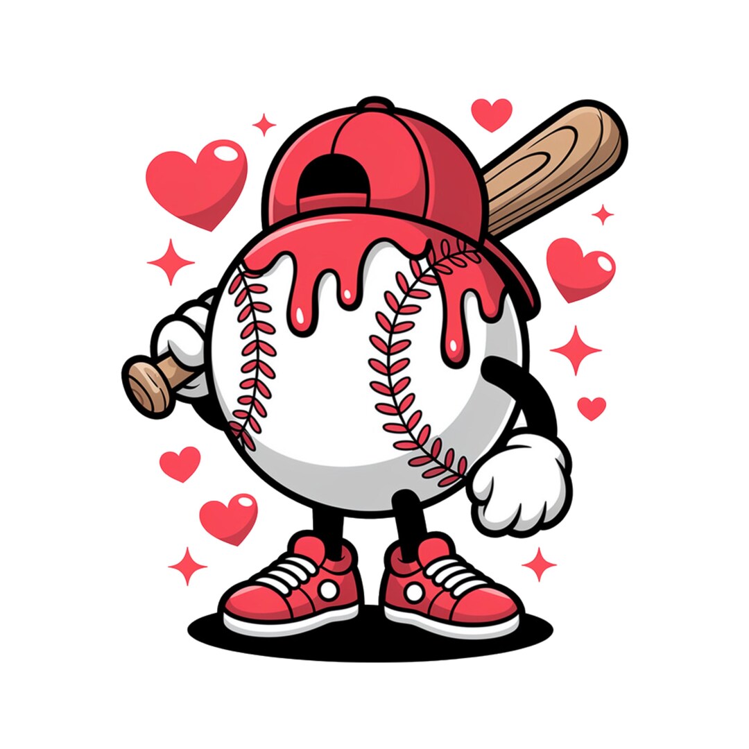 Baseball Drip Valentines PNG, Cool Sports Design for Boys & Men ...