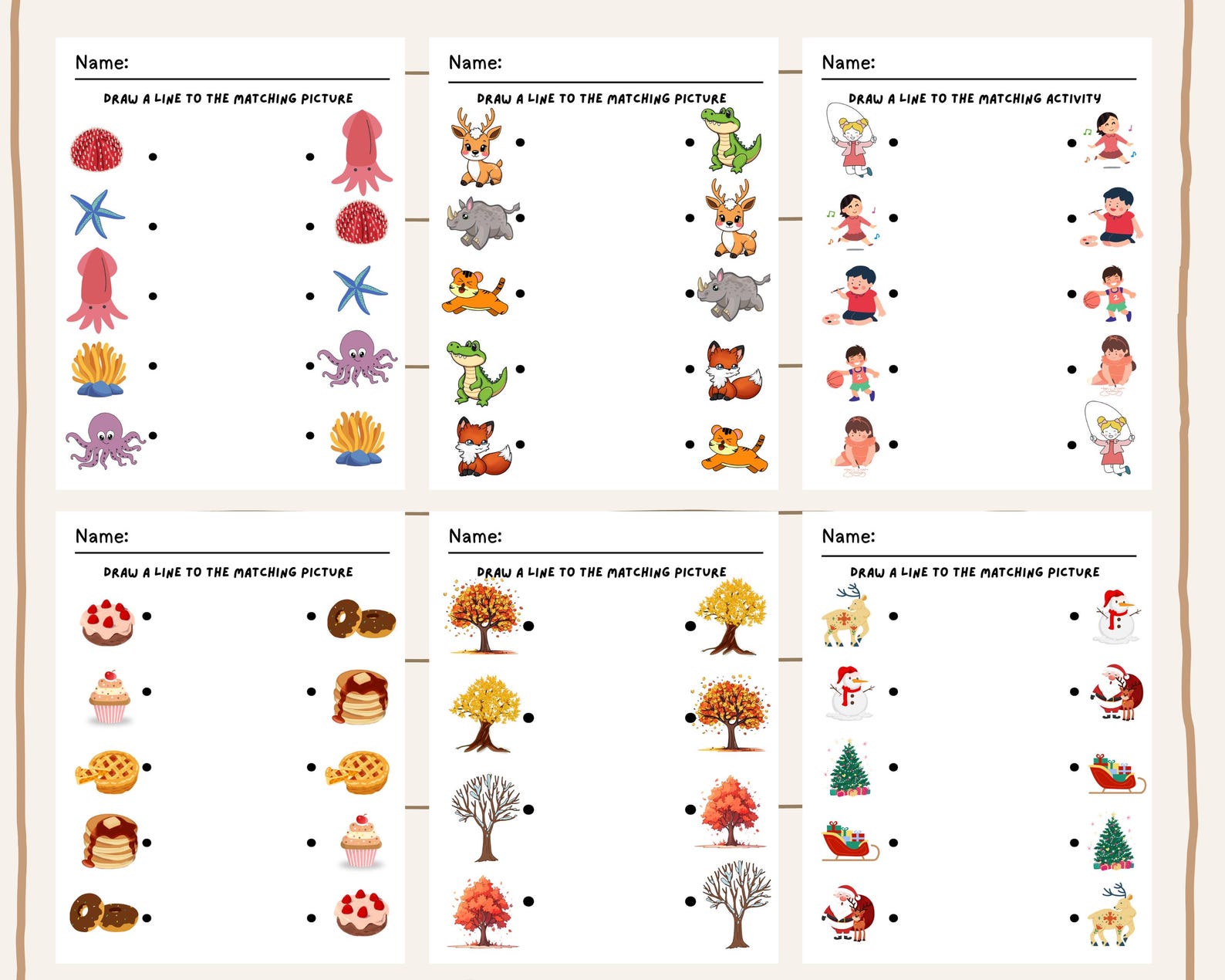 100 Matching Worksheets, Busy Book Printable, Match up Book, Match up ...