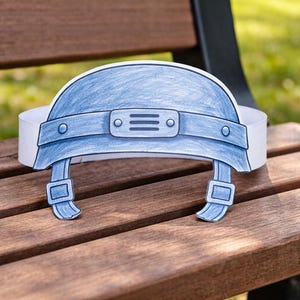 Soldier Helmet Coloring Printable Craft | Kids Cut Paste Crown | DIY ...