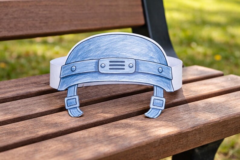 Soldier Helmet Coloring Printable Craft | Kids Cut Paste Crown | DIY ...