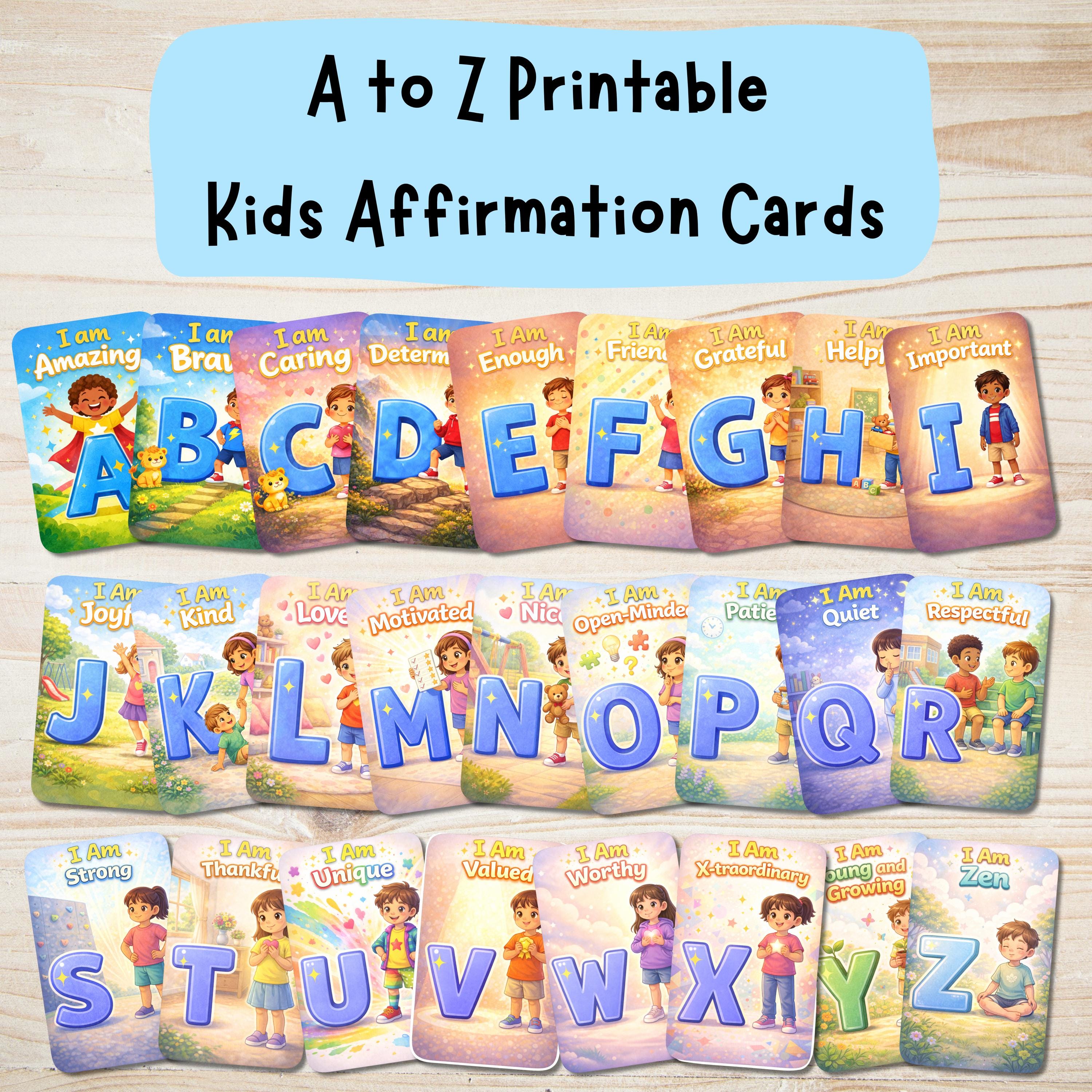 Kids A to Z Affirmation Cards | Alphabet Confidence Cards for Children ...