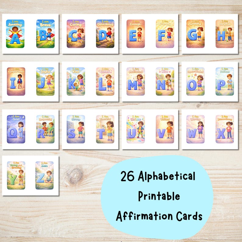 Kids A to Z Affirmation Cards | Alphabet Confidence Cards for Children ...