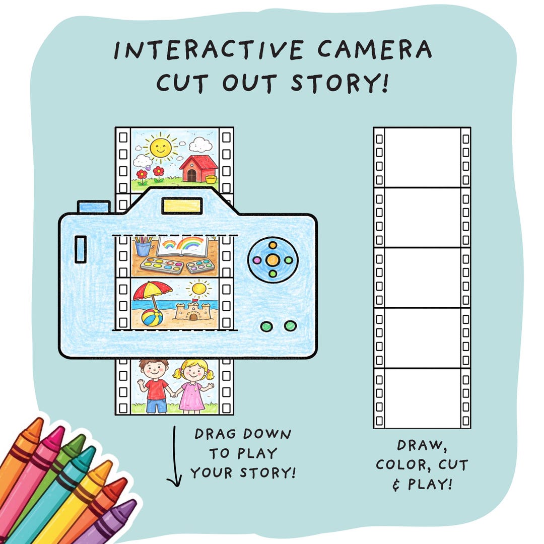 Interactive Cut Out Camera Film Reel Craft | Make Your Own Story ...
