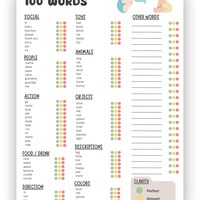 First Word Flash Cards - Etsy